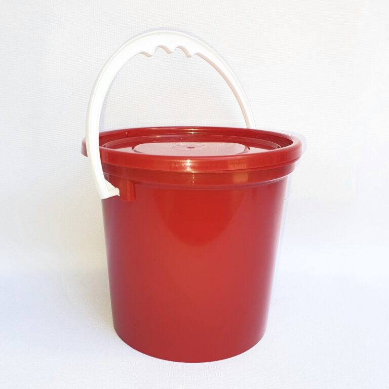 Red 1L Bucket with Lid 10's - Cool Goodies : Cool Goodies